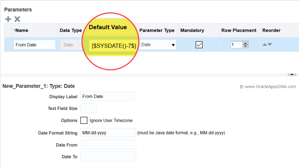 Default Date In Bip Report Parameter Of Oracle Bi Cloud Oracleappsdna
